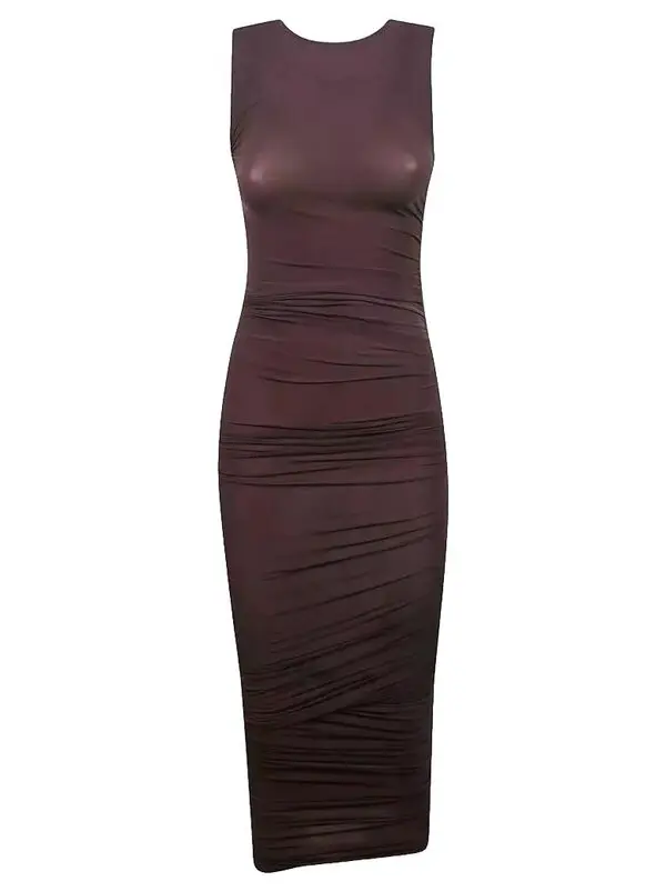 Wolford Gathered Sleeveless Dress - Brown