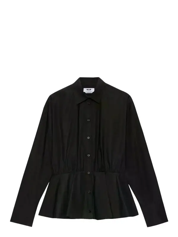 MSGM Gathered Shirt - Black