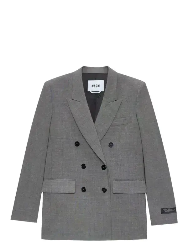 MSGM Double-breasted Blazer - Grey