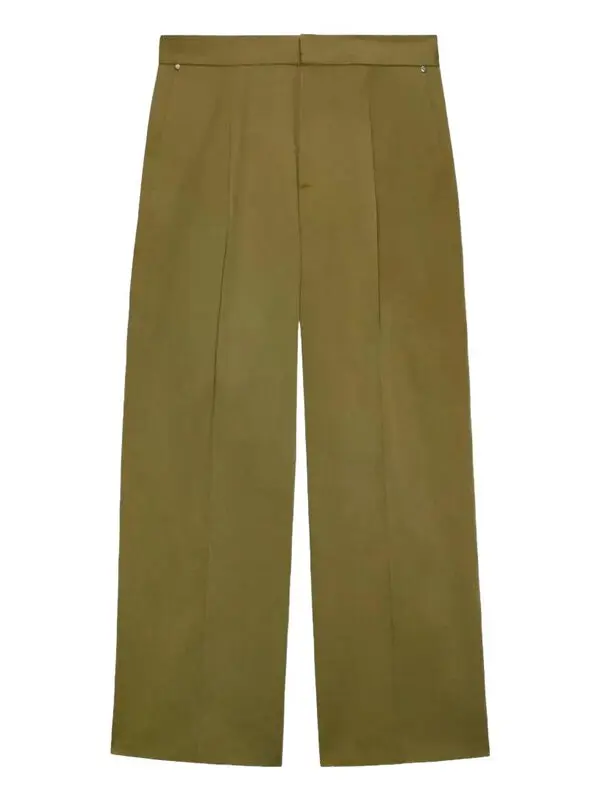 MSGM Pleated Straight-leg Trousers - Green