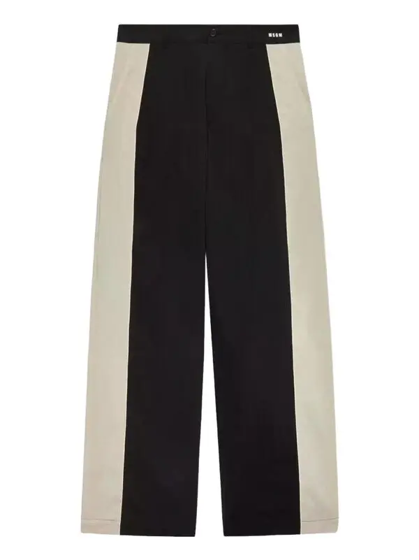 MSGM Paneled Straight-leg Trousers - Black