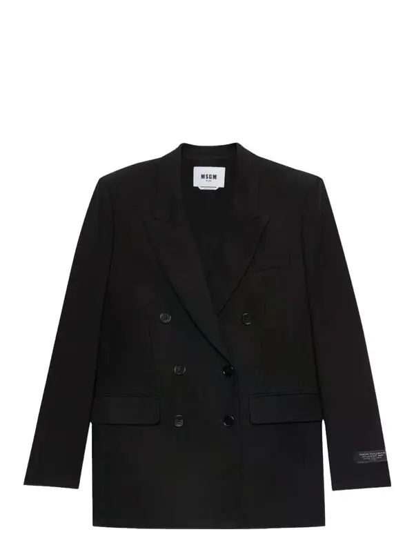 MSGM Double-breasted Blazer - Black