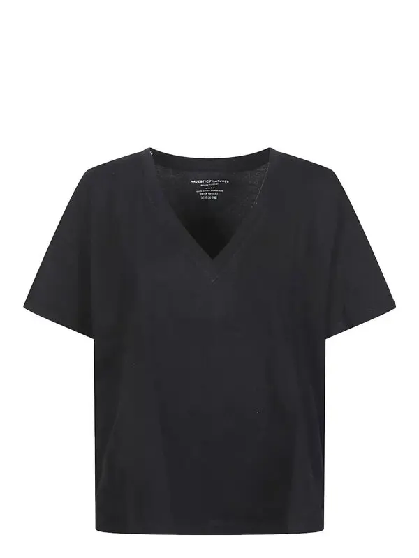 Majestic Filatures V-neck T-shirt - Black