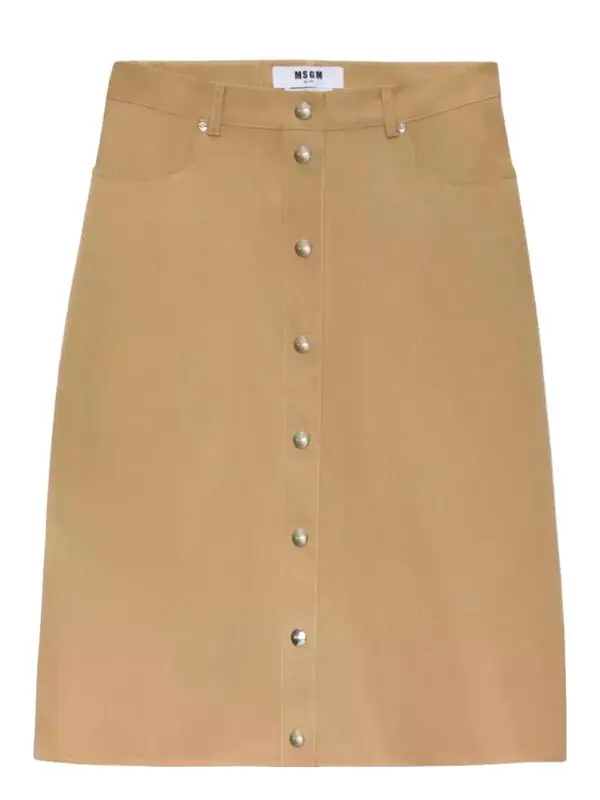 MSGM Buttoned A-line Skirt - Neutrals