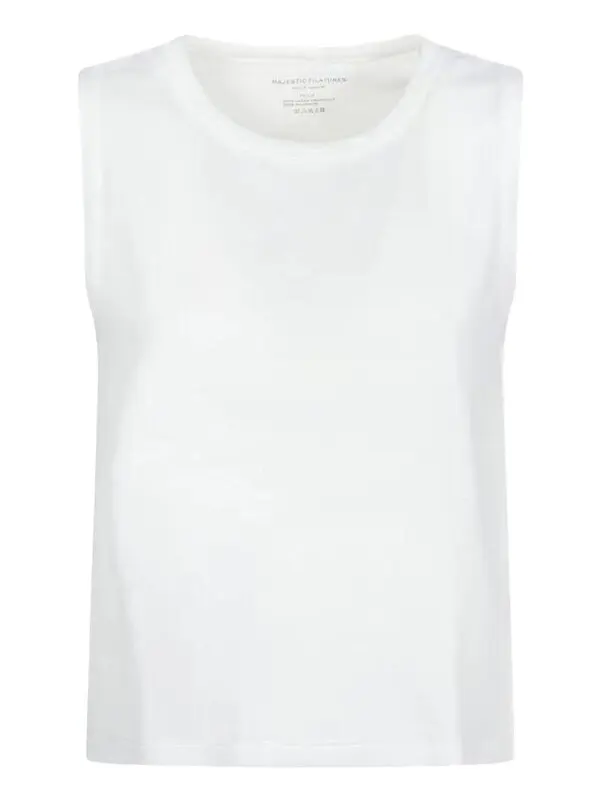 Majestic Filatures Sleeveless Crewneck Top - White