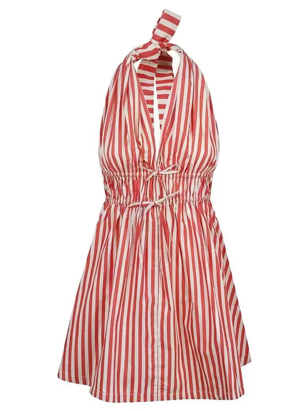 Faithfull The Brand Ermita Striped Halter Dress - Red