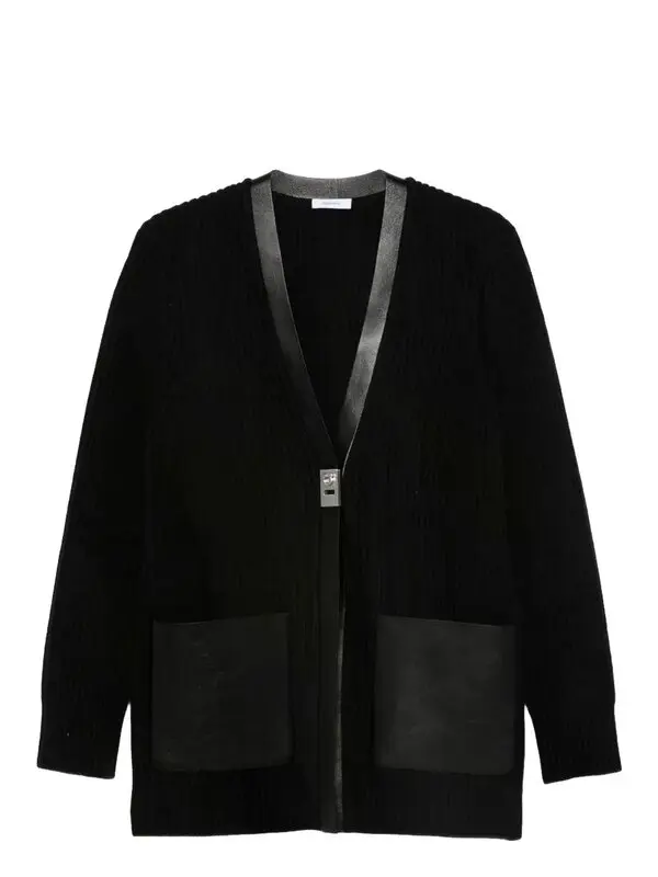 FERRAGAMO V-neck Wool Cardigan - Black