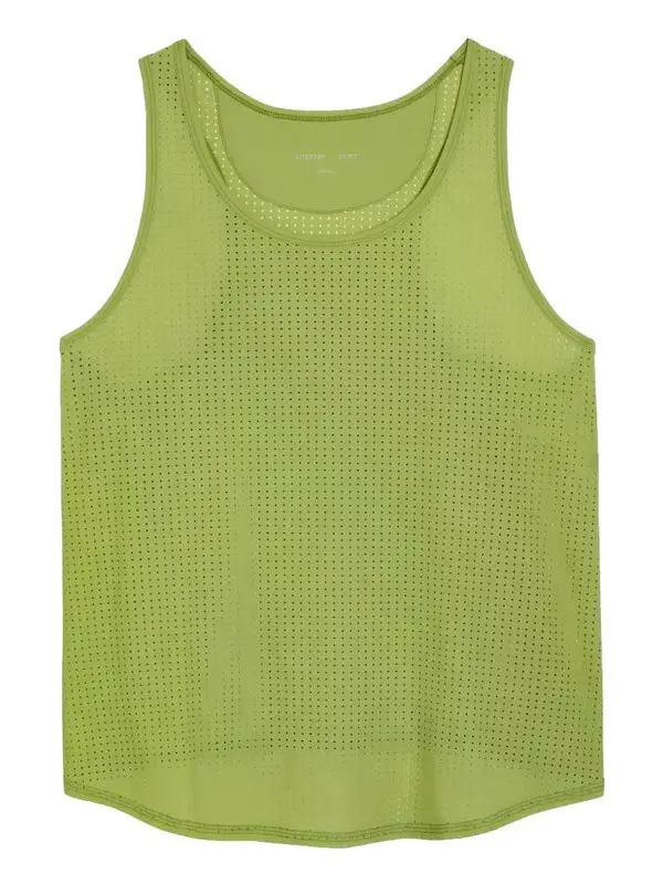 LITERARY SPORT Leni Perforated Top - Green