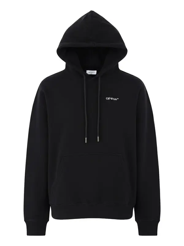 Off-White Hooded Sweatshirt With Logo - Black