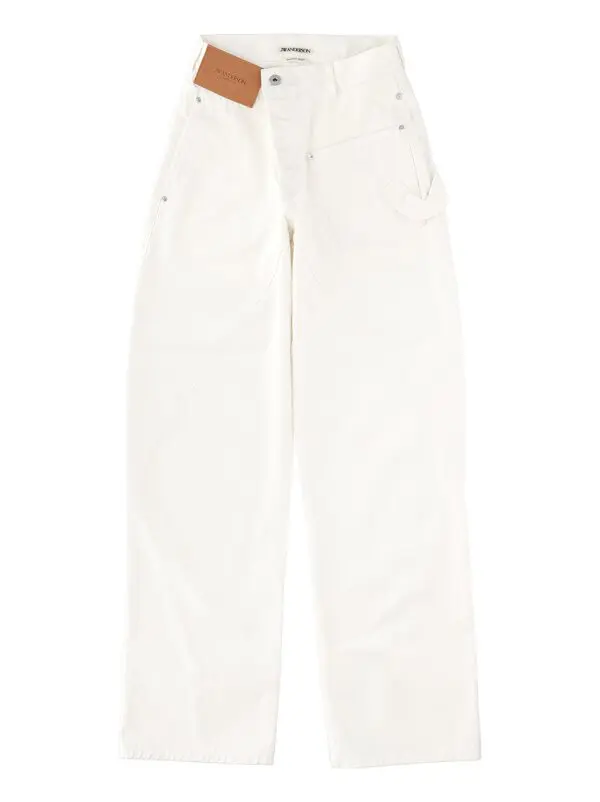 JW Anderson Jeans With Logo Patch - White