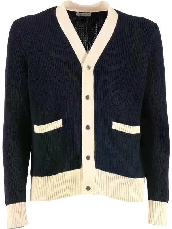 BALLANTYNE Pocket-detail V-neck Cardigan - Blue
