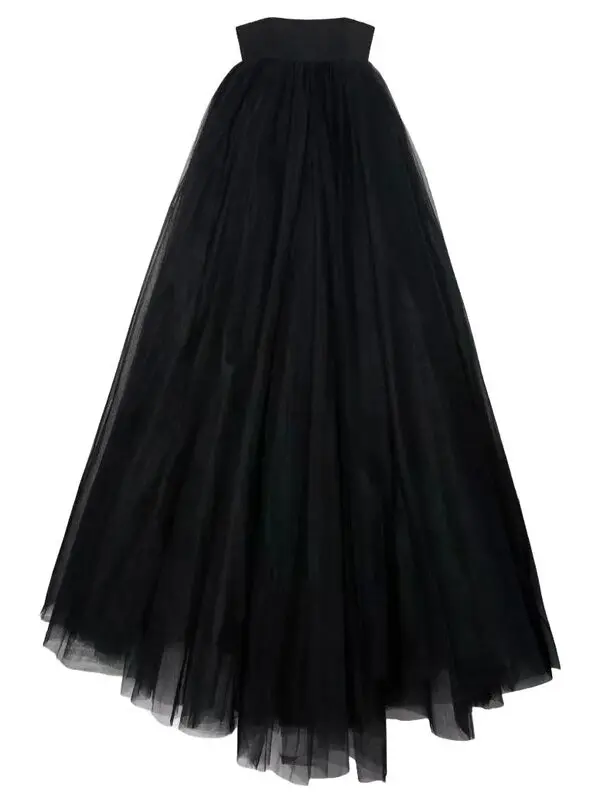 Off-White Strapless Tulle Dress - Black
