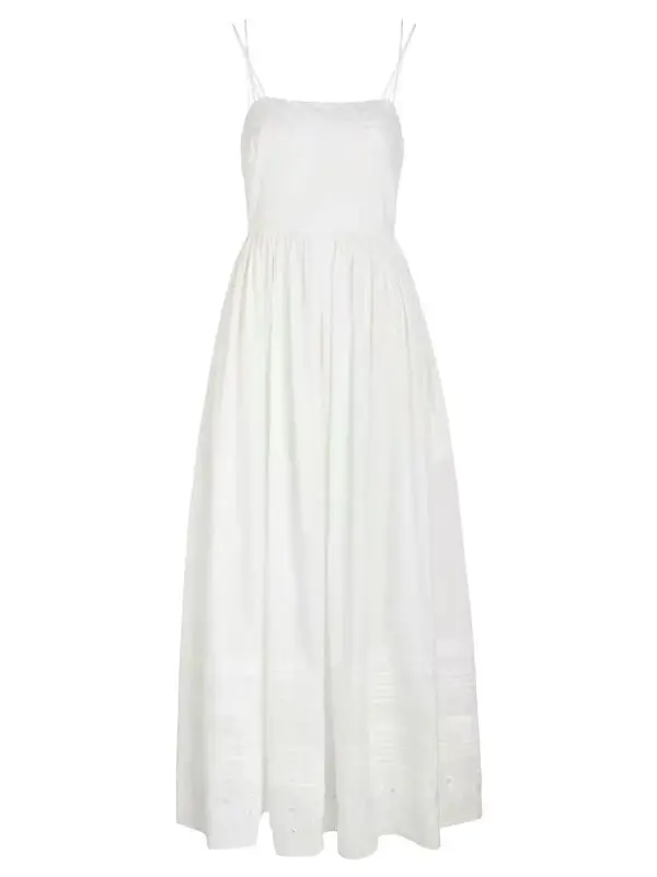 BODE Chamomile Embroidered Strap Dress - White