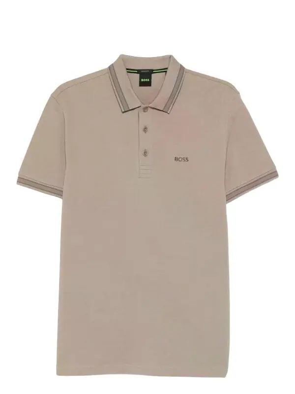 BOSS Short-sleeve Striped Polo Shirt - Brown