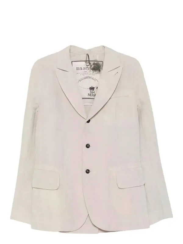 Masnada Bia Notched-lapel Pocket Blazer - Neutrals