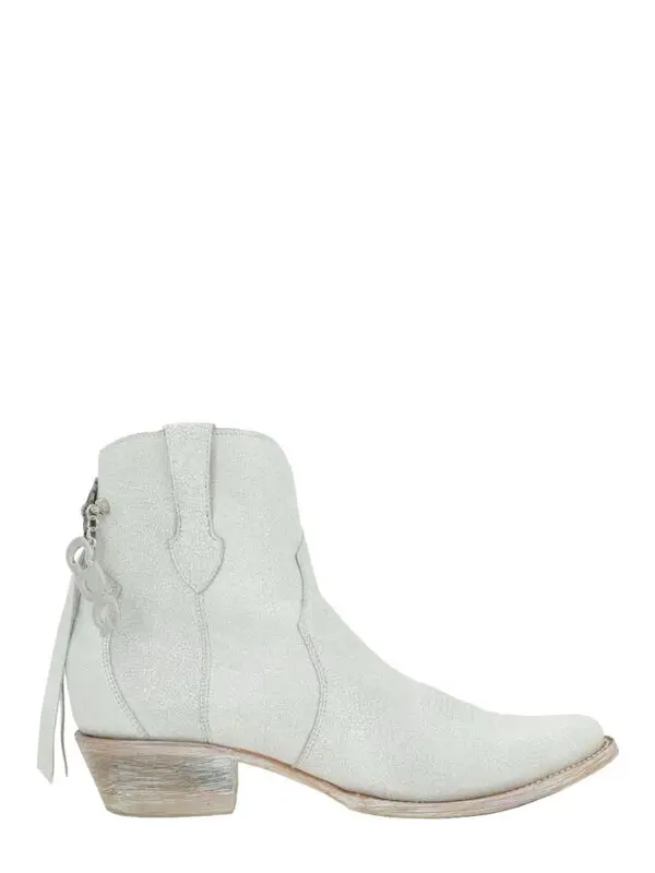 Comme Des Garçons Cracked Cowboy Boots - White