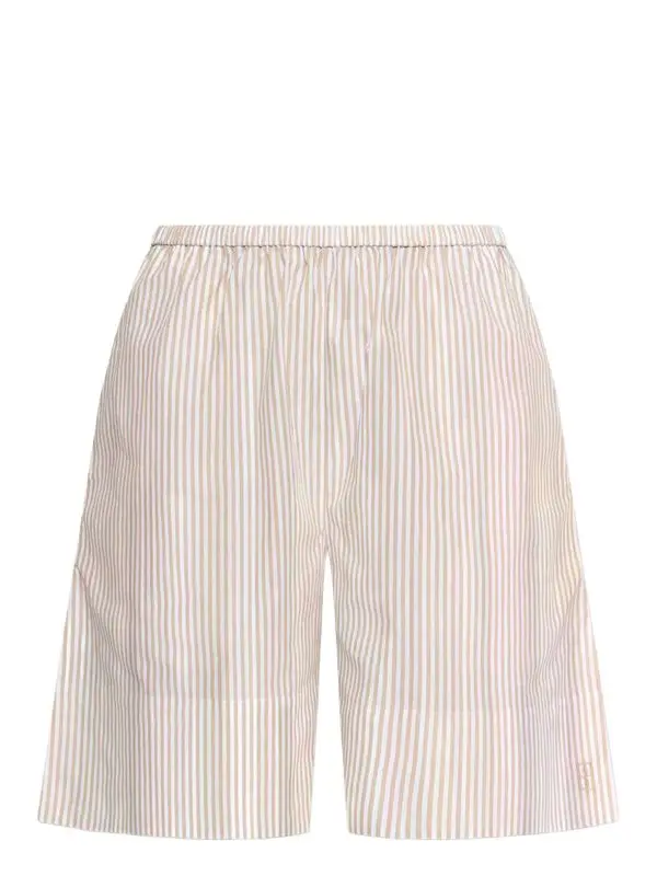 BY MALENE BIRGER Siona Striped Organic Cotton Shorts - White