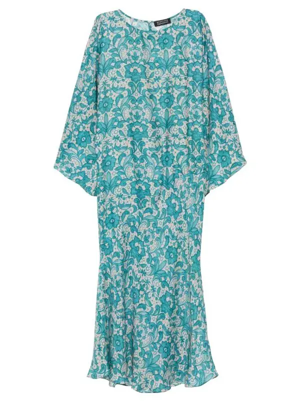 GIANLUCA CAPANNOLO Robbie Silk Midi Dress - Blue