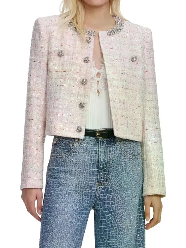 SELF-PORTRAIT Embellished Jacket - Pink