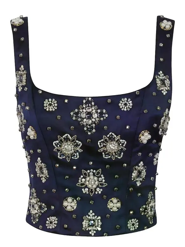 Alice + Olivia Embellished Corset - Blue