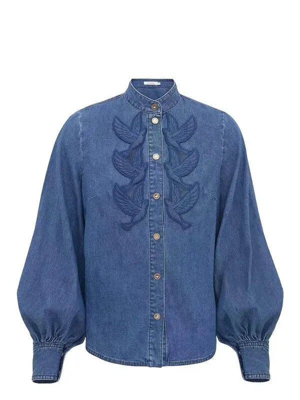 Zimmermann Button Denim Shirt - Blue