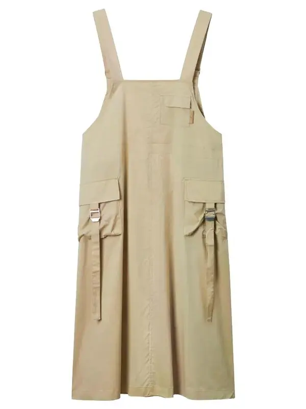 Izzue Flap-pocket Dungaree Dress - Neutrals