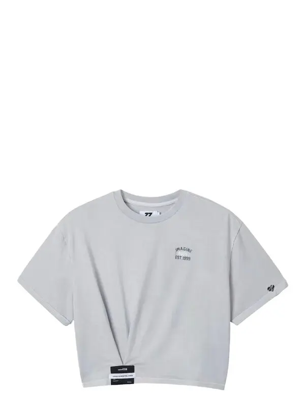 Izzue Twisted Cropped T-shirt - Grey
