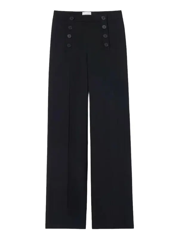 Claudie Pierlot Button Detailed Straight Trousers - Blue