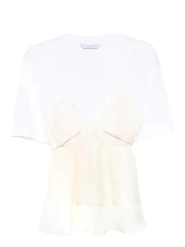PUSHBUTTON Lace Layered T-shirt - White