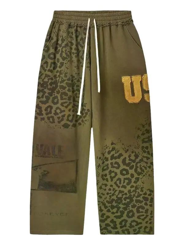 VALE FOREVER Safari Animal-print Track Pants - Green