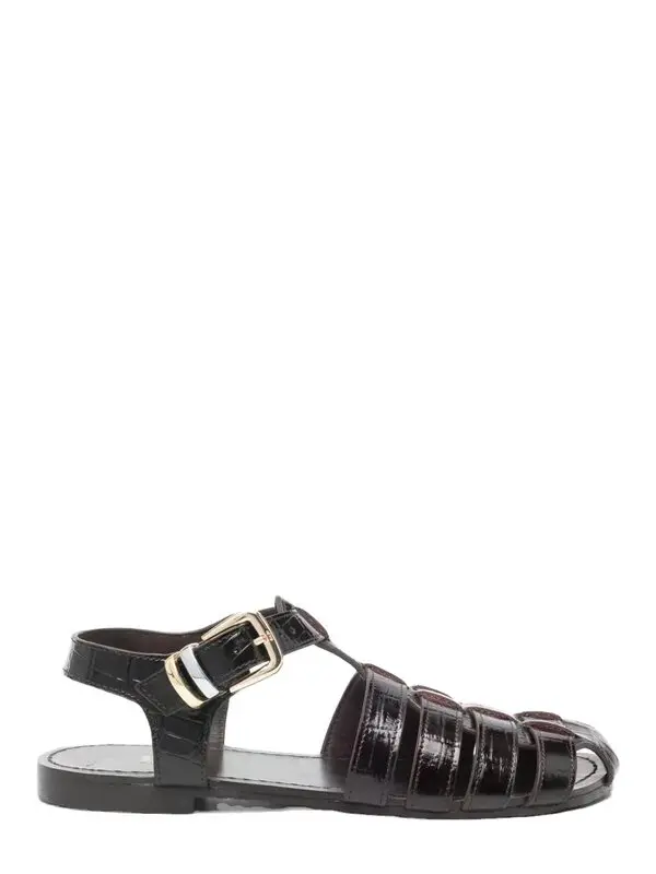 Maje Fidra Buckle Caged Sandals - Black