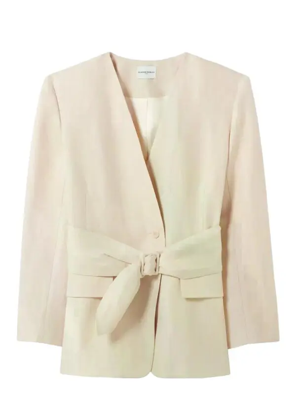 Claudie Pierlot Belted Pocket Blazer - Neutrals
