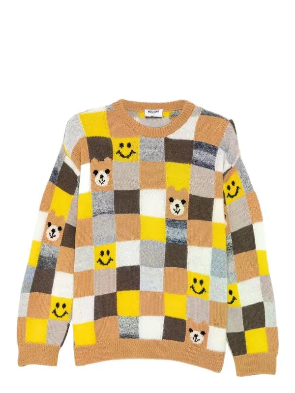 Moschino Checked Sweater - Brown