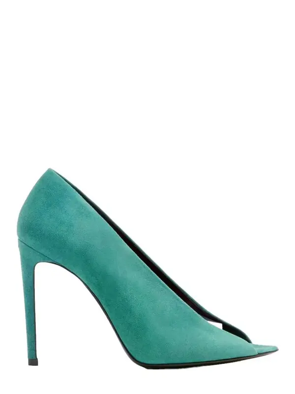 Valentino Garavani Open-toe Révélé Suede Pumps 105mm - Blue