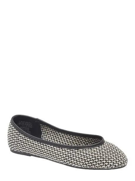 Tahari Woven Ballerina Flat - Black/white