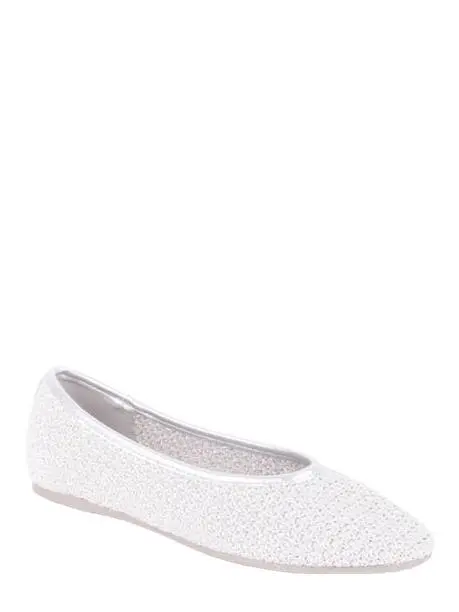 Tahari Woven Ballerina Flat - Grey/silver