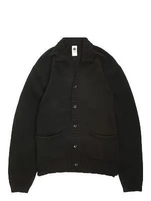 VOWELS Wool And Cashmere Blend Shirt Cardigan - Black