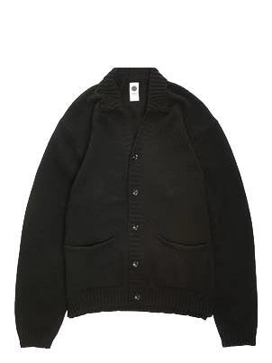 VOWELS Wool And Cashmere Blend Shirt Cardigan - Black