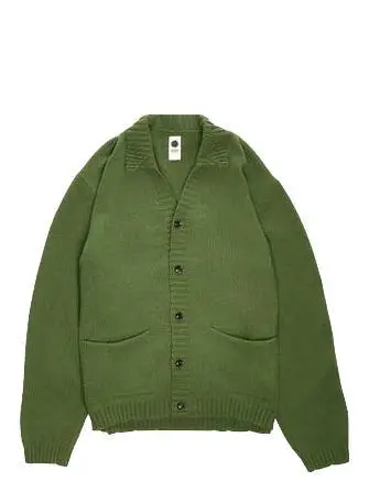VOWELS Wool And Cashmere Blend Shirt Cardigan - Olive