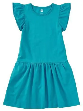TEA COLLECTION Pom-pom Flutter Dress - Bondi Blue
