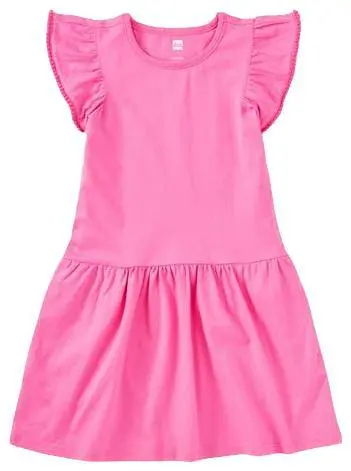 TEA COLLECTION Pom-pom Flutter Dress - Carousel Pink