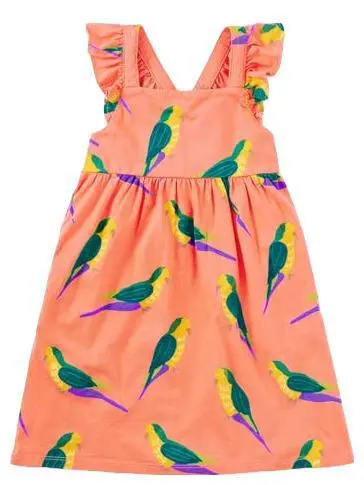 TEA COLLECTION Ruffle Strap Dress - Monk Parakeet