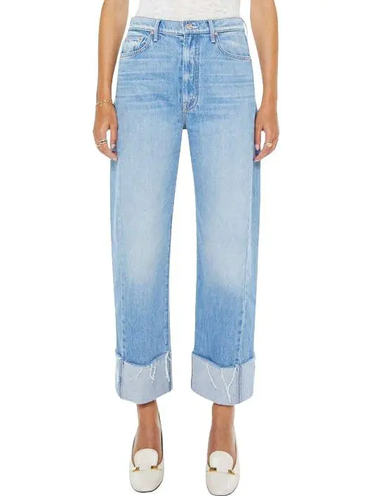 MOTHER The Half-pipe Frayed High Waist Ankle Barrel Jeans - Last Bite