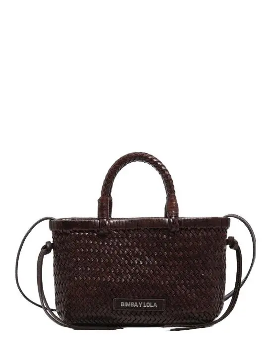 Bimba Y Lola Plaited Leather Xs Bag - Dark Brown