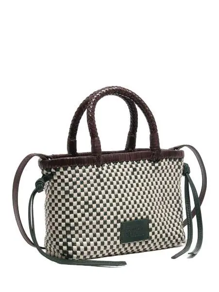 Bimba Y Lola Plaited Leather Xs Bag - Dark Green