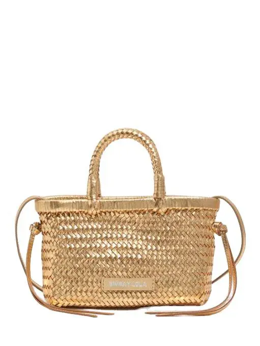 Bimba Y Lola Plaited Leather Xs Bag - Gold