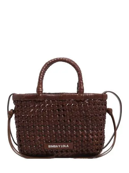 Bimba Y Lola Plaited Leather Xs Bag - Nut