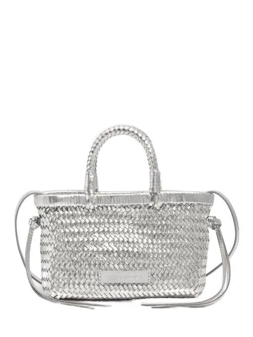 Bimba Y Lola Plaited Leather Xs Bag - Silver