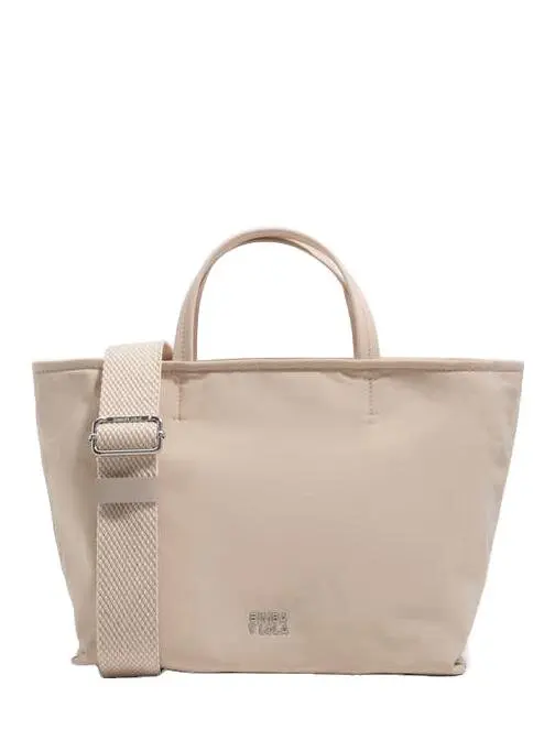 Bimba Y Lola Medium Gabardine Shopper Bag - Sand