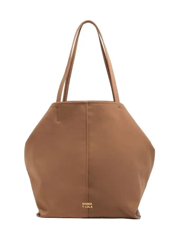 Bimba Y Lola Large Gabardine Shopper Bag - Cinnamon